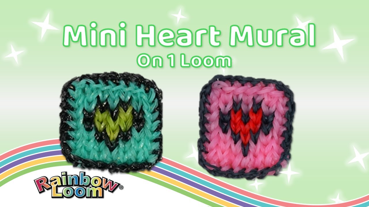 Mini Heart Mural Rainbow Loom Tutorial by Michelle | Intermediate Level ...