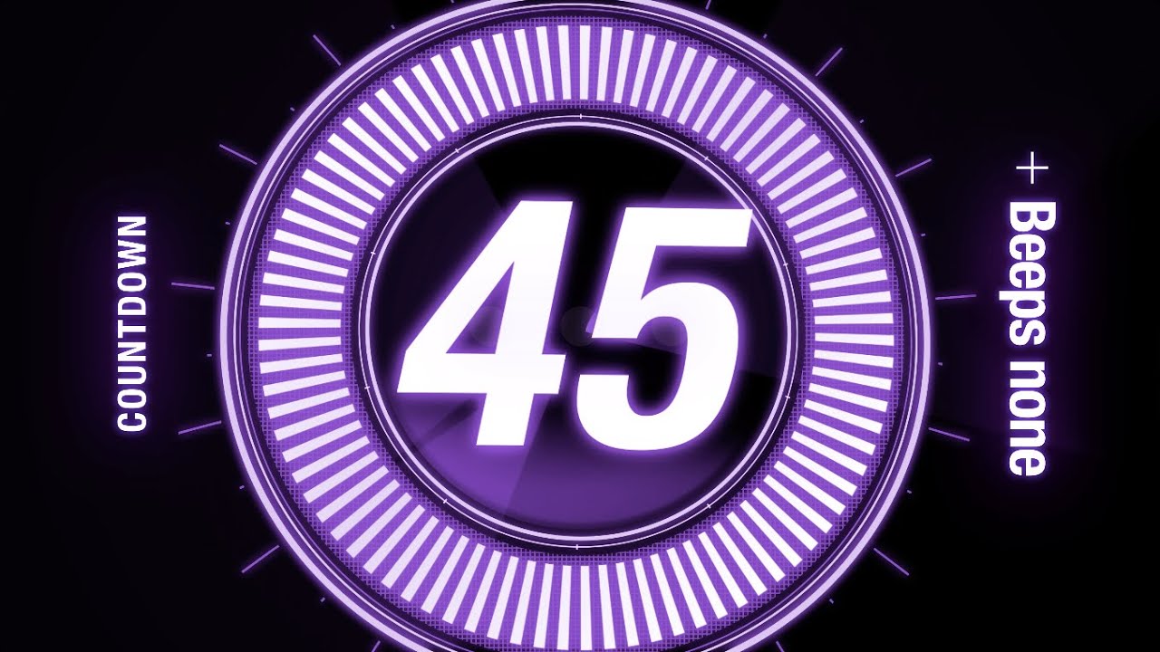 45 seconds Countdown timer / + Interval beeps none 🔕🟣 - YouTube
