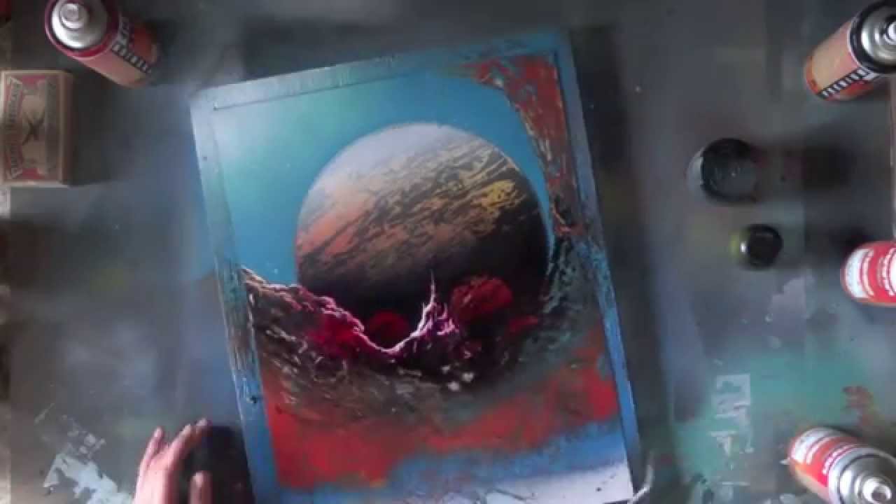 Spray paint art Shadows of the castle - YouTube