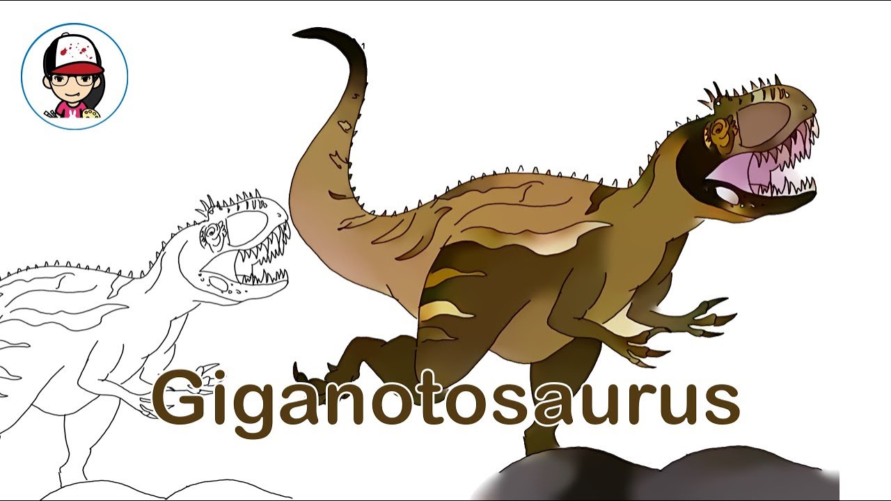 How to Draw a Running Giganotosaurus - YouTube