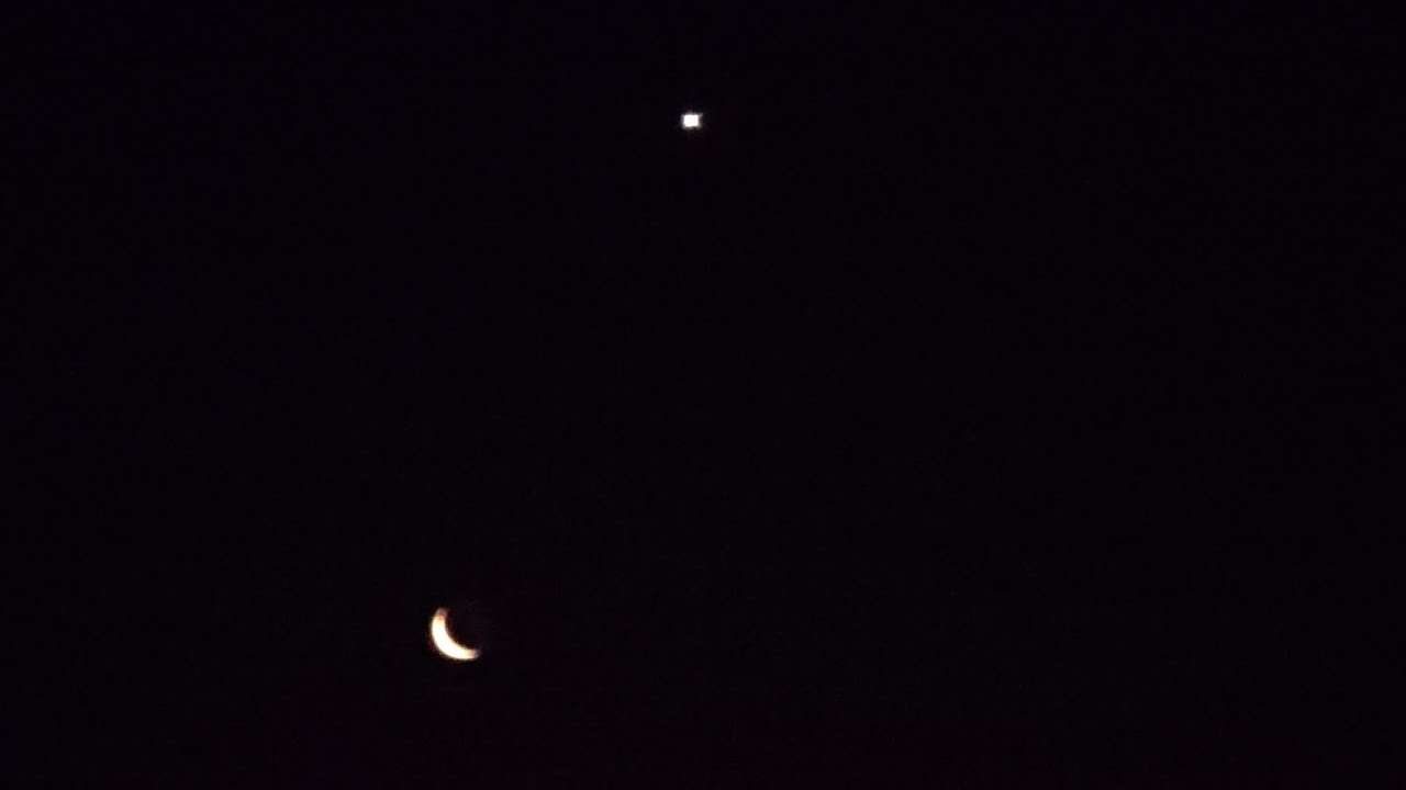 The Crescent Moon with The Morning Star or Planet Venus. - YouTube