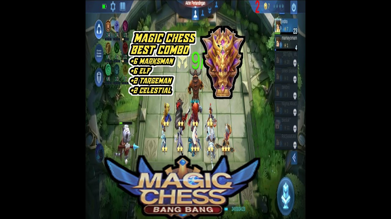 Magic chess combo 6 marksman +6 elf +2 targeman +2 celestial!!! Damage ...