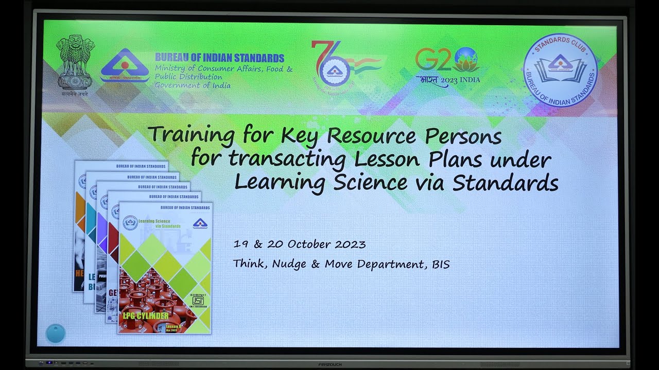 Training for Key Resource Persons “for taking lesson plans under ...