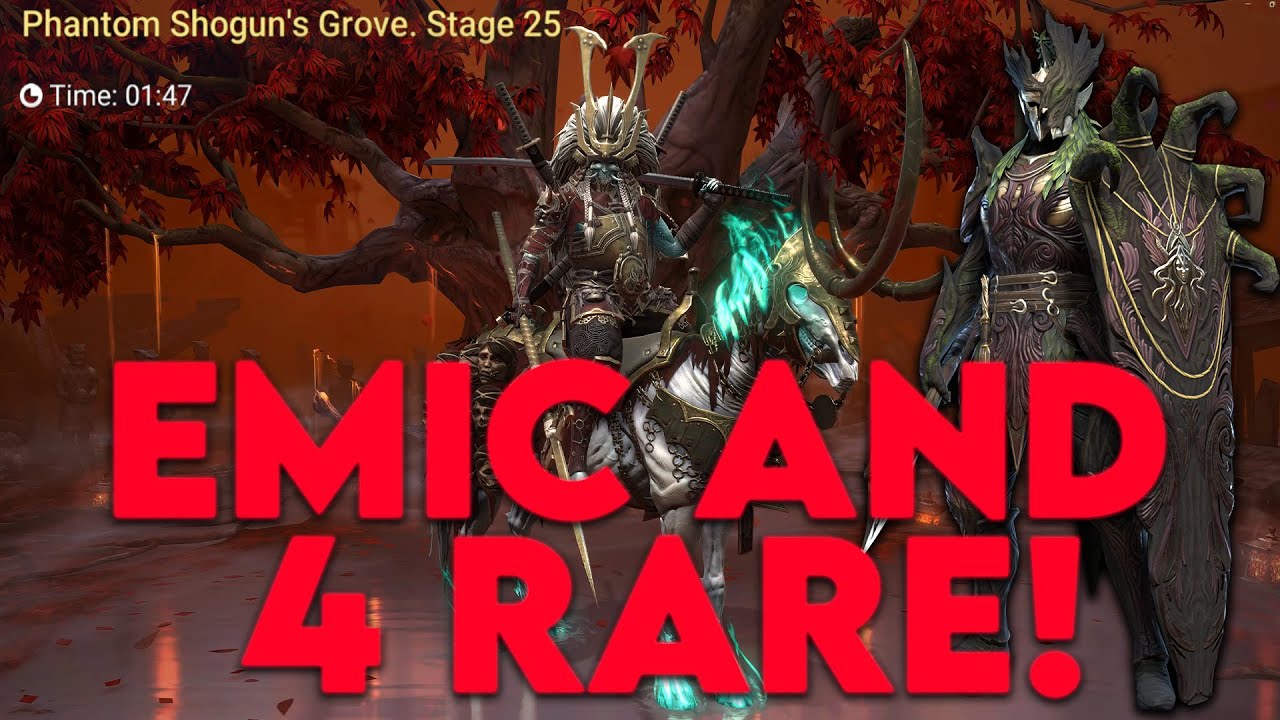 Emic + 4 Rare! Phantom Shogun Stage 25! | Raid: Shadow Legends - YouTube