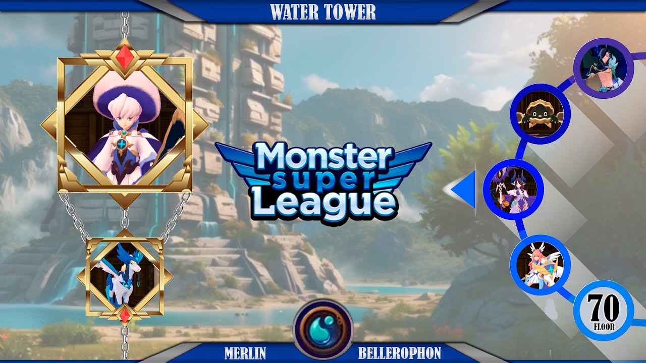 Monster Super League (MSL) - Water Tower 70F Merlin - YouTube