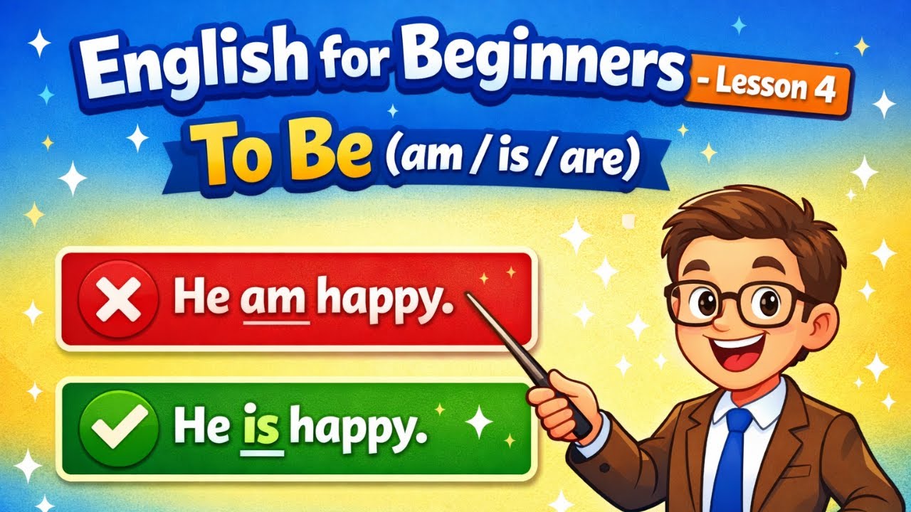 Lesson 4: Using “To Be” (Am, Is, Are) | English for Beginners | Step-by ...