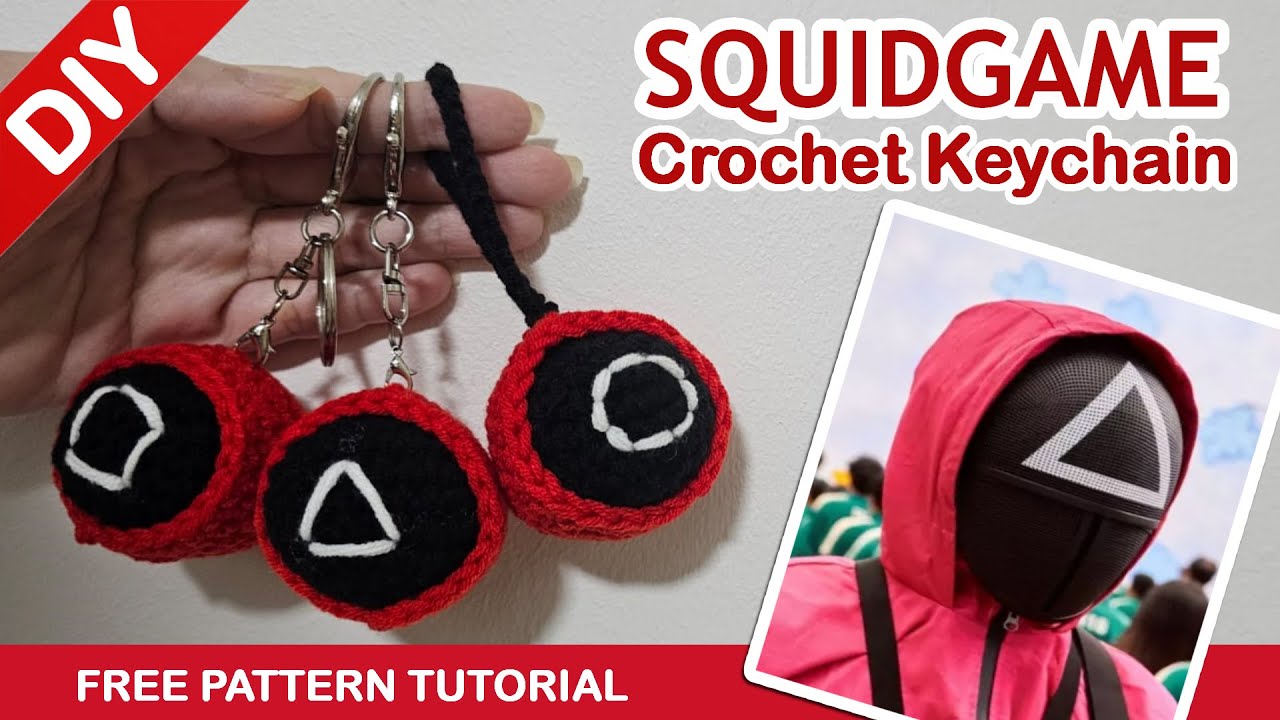 How To Crochet Squid Game Crochet Keychain - Easy Free Pattern Tutorial ...
