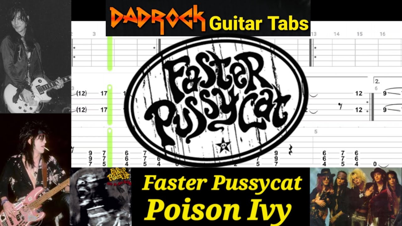 Poison Ivy - Faster Pussycat - Guitar + Bass TABS Lesson - YouTube