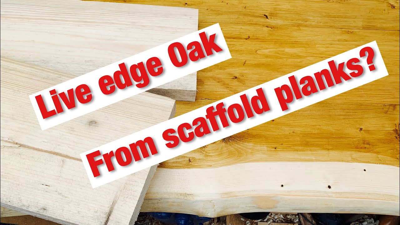 How to create a live edge desk / table top from cheap scaffold boards ...