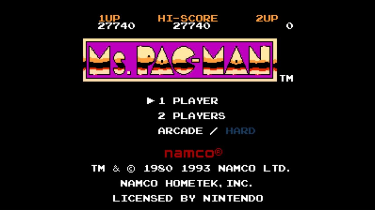 Ms Pacman [NES] [Level: 1-8] [Score: 27740] [Full HD] - YouTube