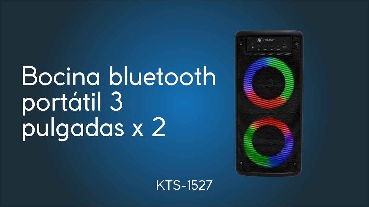 Bocina bluetooth portátil 3 pulgadas x 2 KTS-1527 - YouTube
