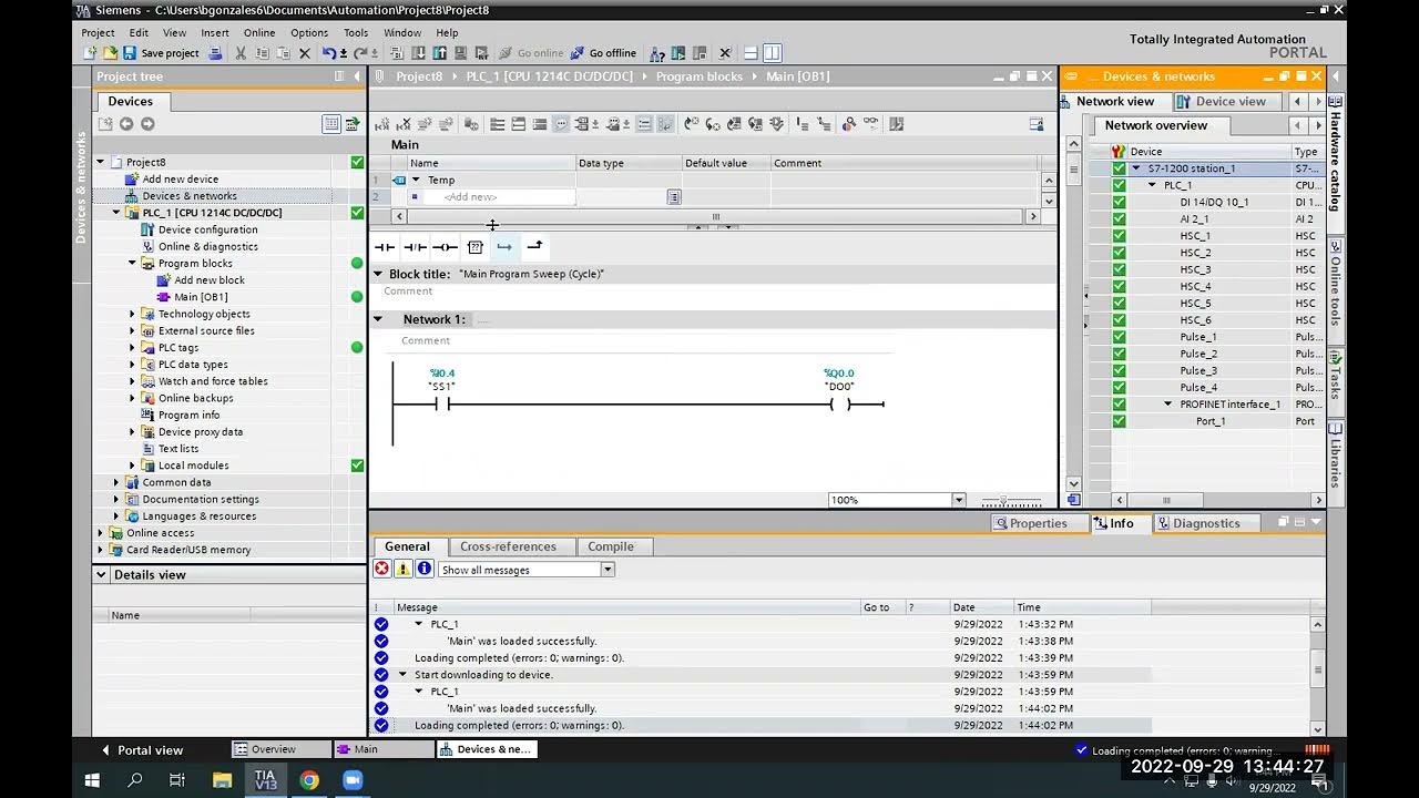 Siemens TIA Portal v13 - Compile, Download and Start CPU - YouTube