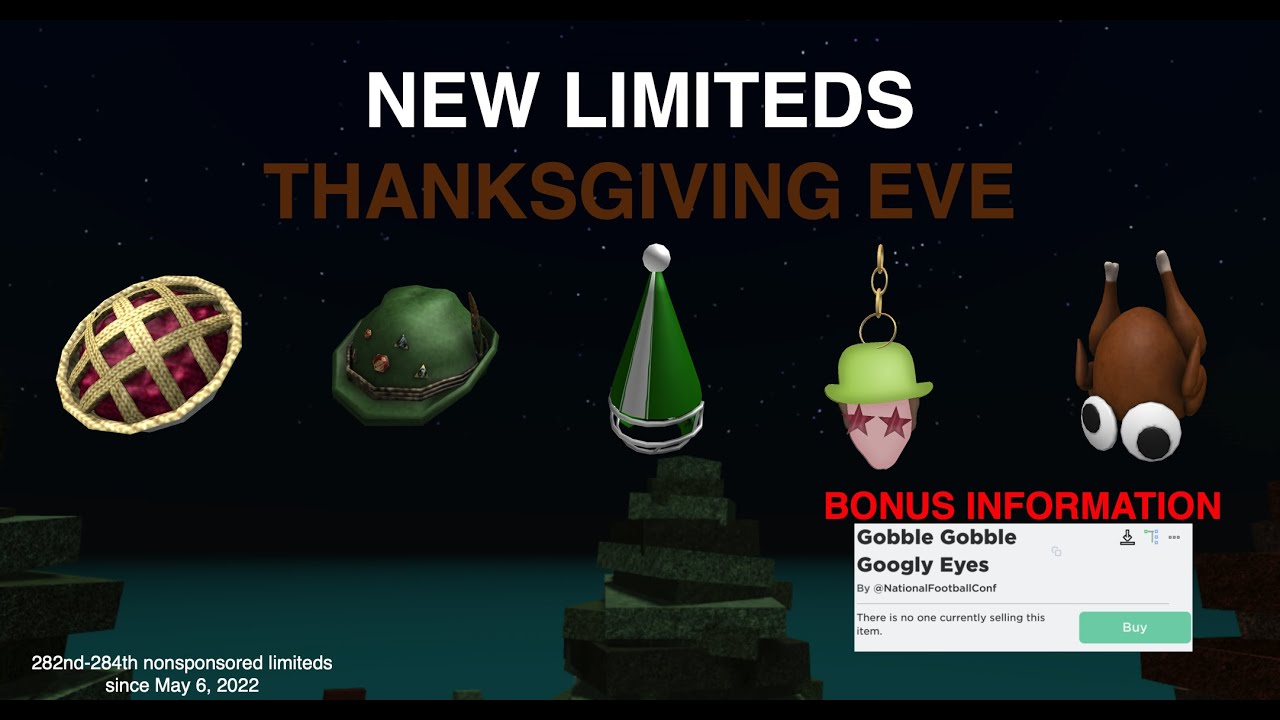 ROBLOX: New Limiteds on November 23, 2022 (Thanksgiving Eve) - YouTube