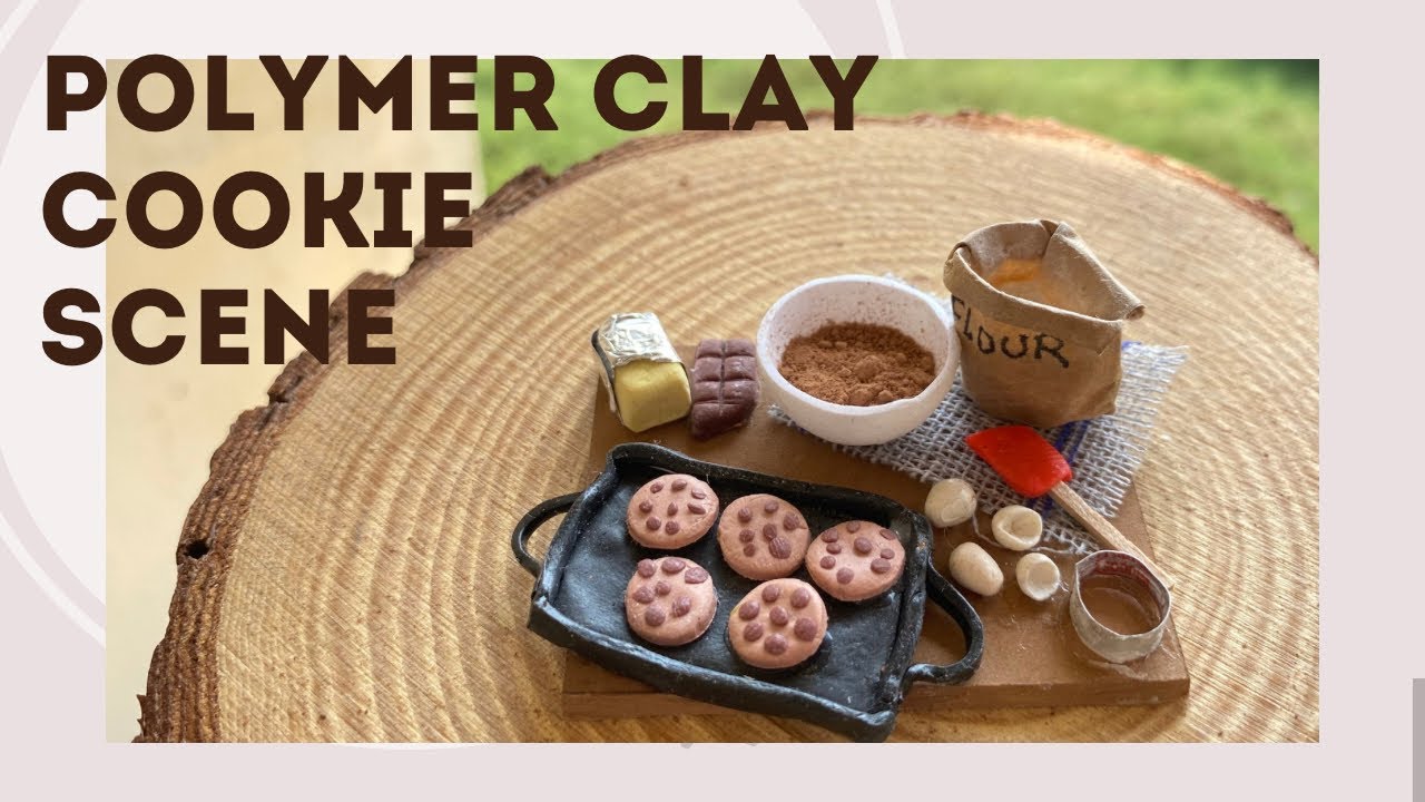 Miniature polymer clay cookies scene diy | Miniature polymer clay food ...