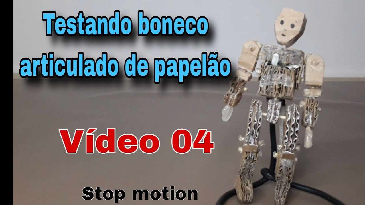 Testando boneco articulado de papelão VIDEO 04 / Cardboard articulated ...