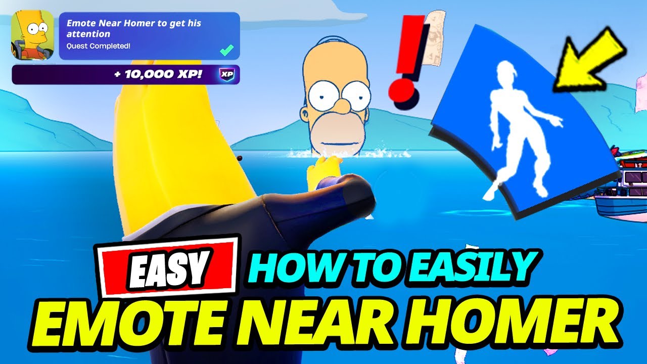 How to EASILY Emote Near Homer to get his Attention - Fortnite Quest ...