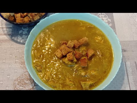 Sopa de pollo campero con verduras y fideos, rica no, lo siguiente