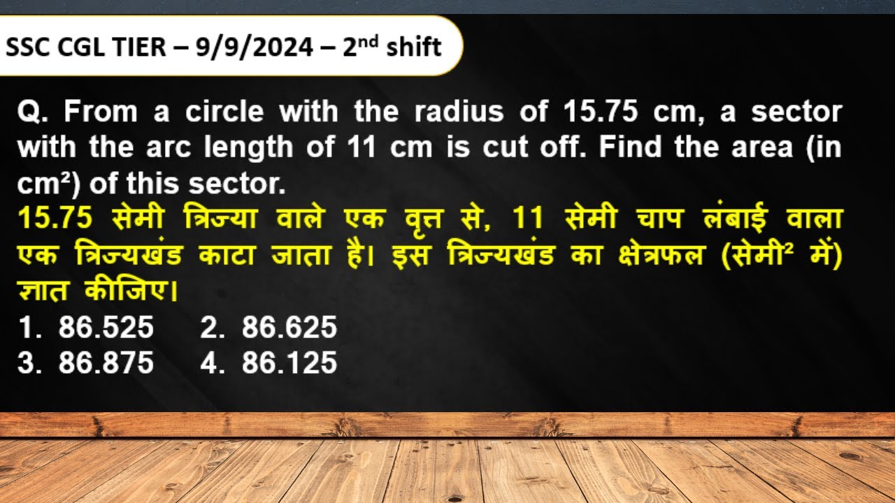 From a circle with the radius of 15.75 cm, a sector with the arc length ...