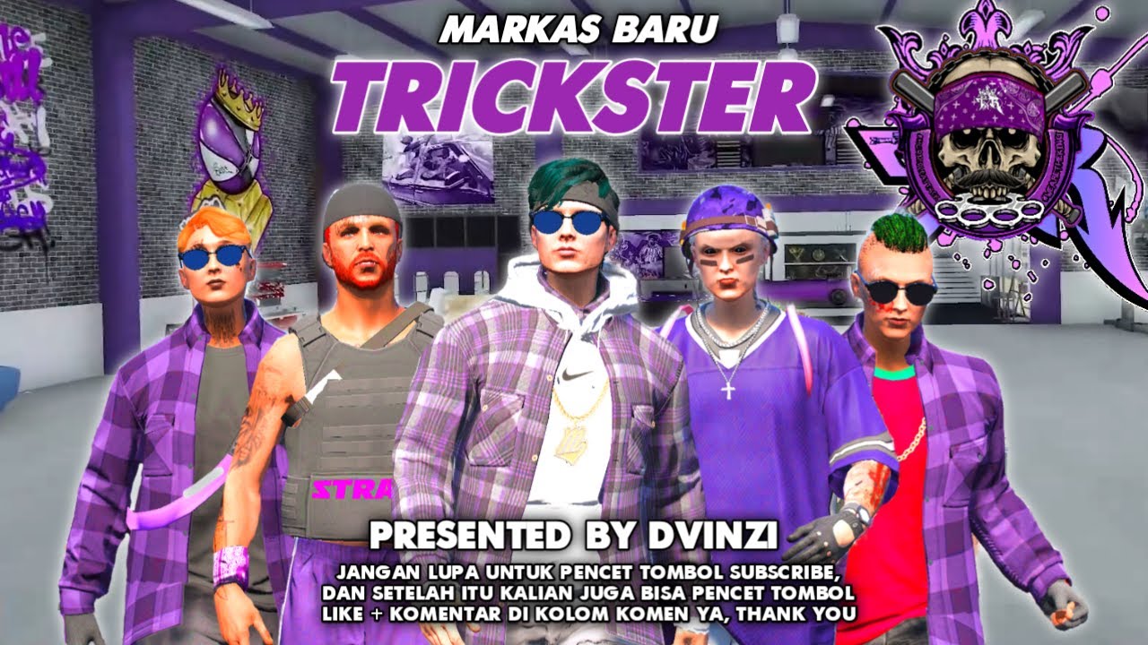 GREBEK MARKAS BARU TRICKSTER YANG BARU !? GROVE STREET AKAN JADI TRICKSTER UNGU !! GTA V ...