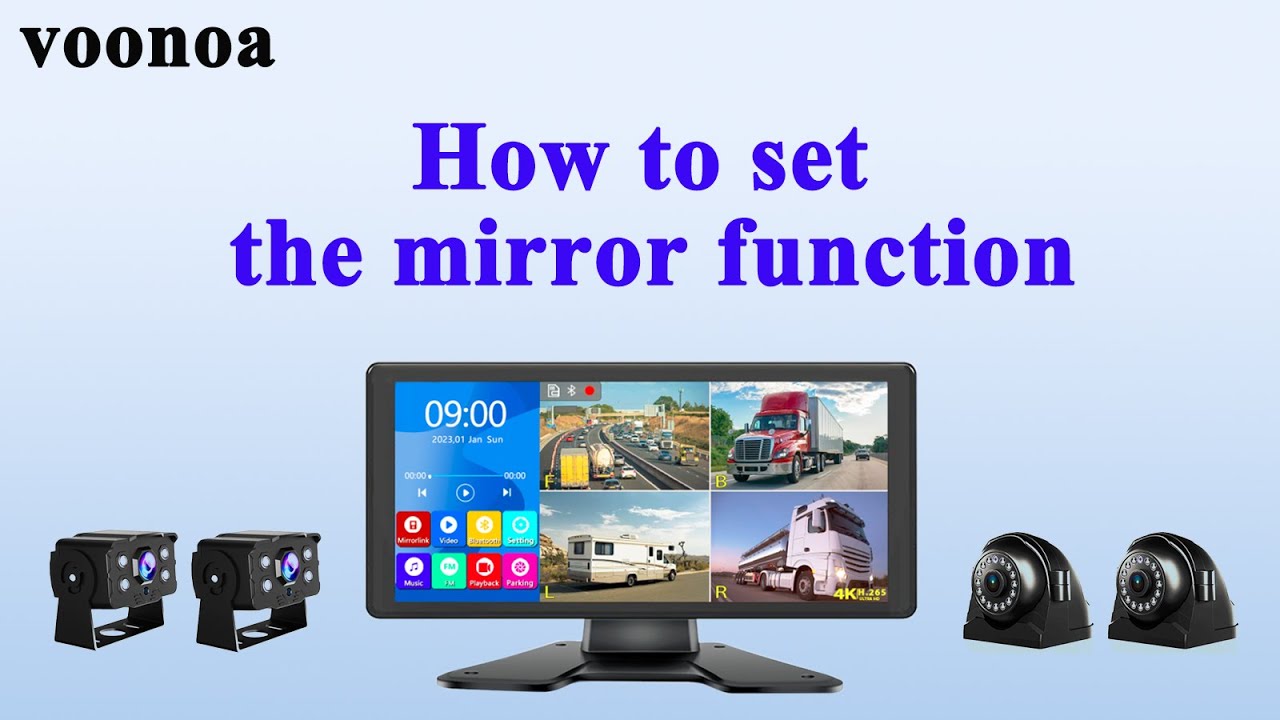 How to set the mirror function for Voonoa backup camera system? - YouTube