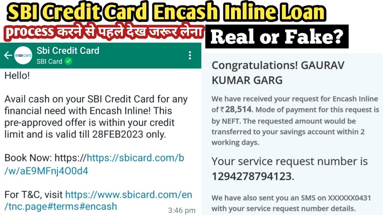 SBI Credit Card Encash Inline pre approved credit limit loan • SBI ...