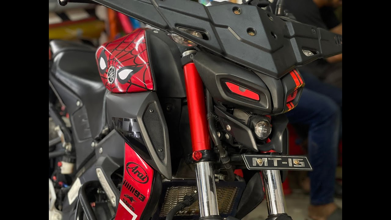 MT 15 Spider Man Bike Sticker Modified/ Graphic in Bangladesh - YouTube