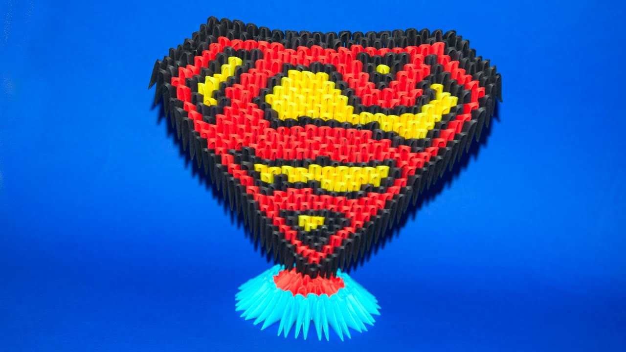 How To Make 3d Origami Superman 3D Origami Super Heroes YouTube