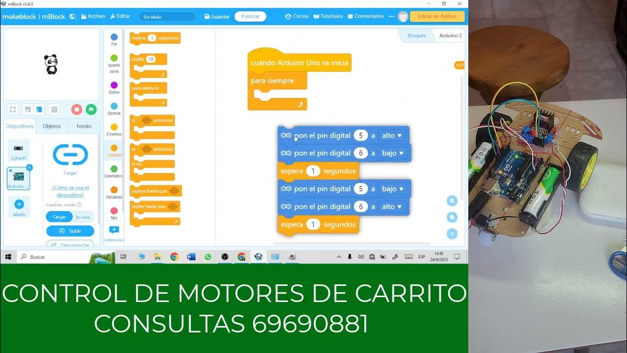 Control de motores programando con Mblock - YouTube