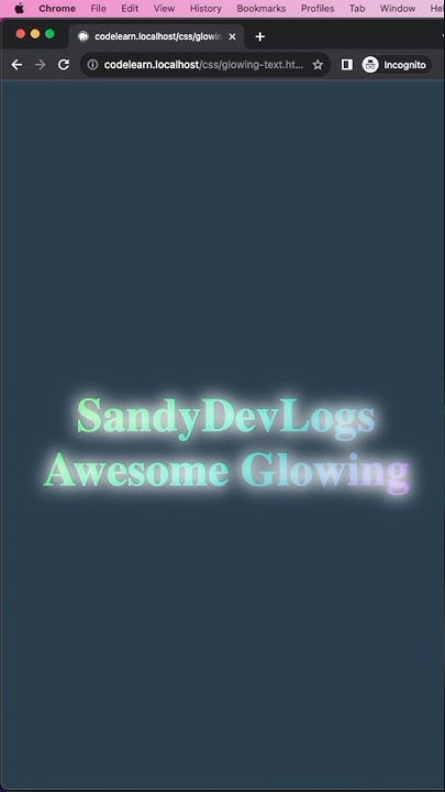 Glowing Text Effects with HTML and CSS | Web Development - YouTube