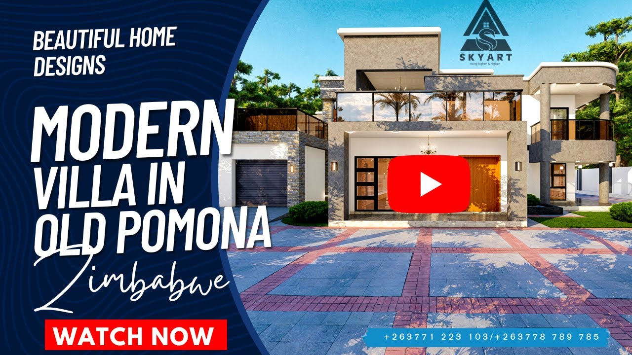 Modern Villa House Design in Old Pomona Suburb Zimbabwe - YouTube
