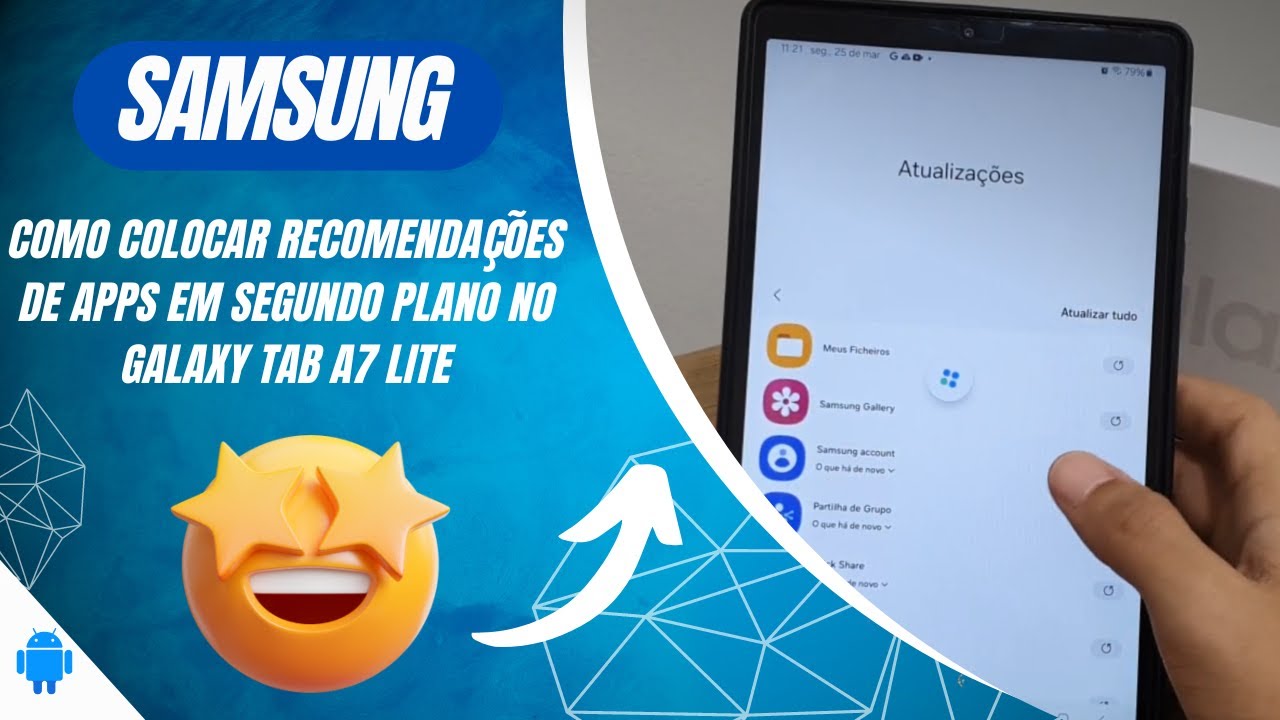 Como colocar recomendações de Apps em segundo plano no Galaxy Tab A7 ...