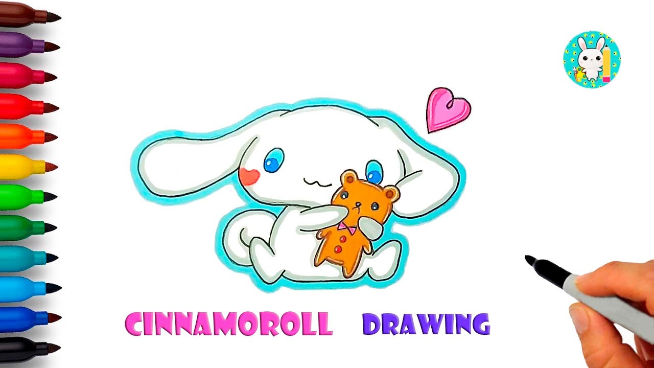 How to draw Cinnamoroll 💙 Cute Cinnamoroll drawing easy step by step ...