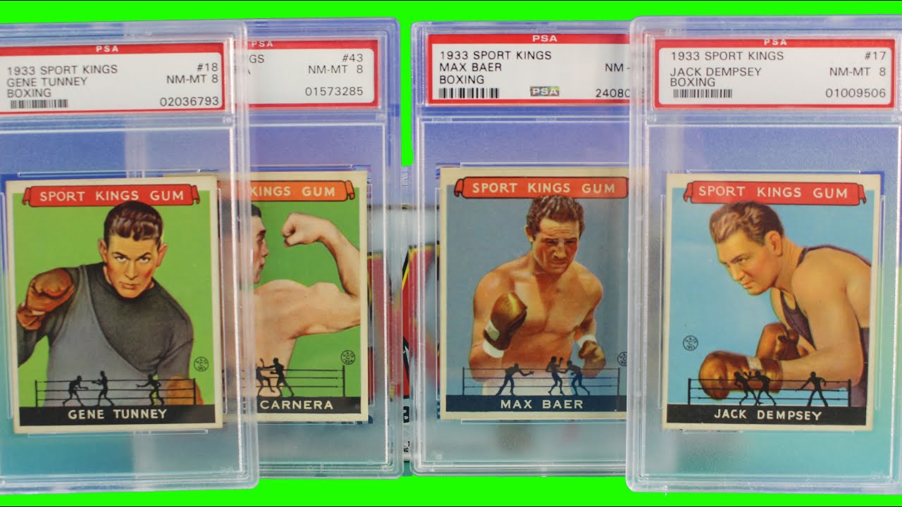1933 goudey sport kings boxing sports cards psa 8 max baer jack dempsey ...