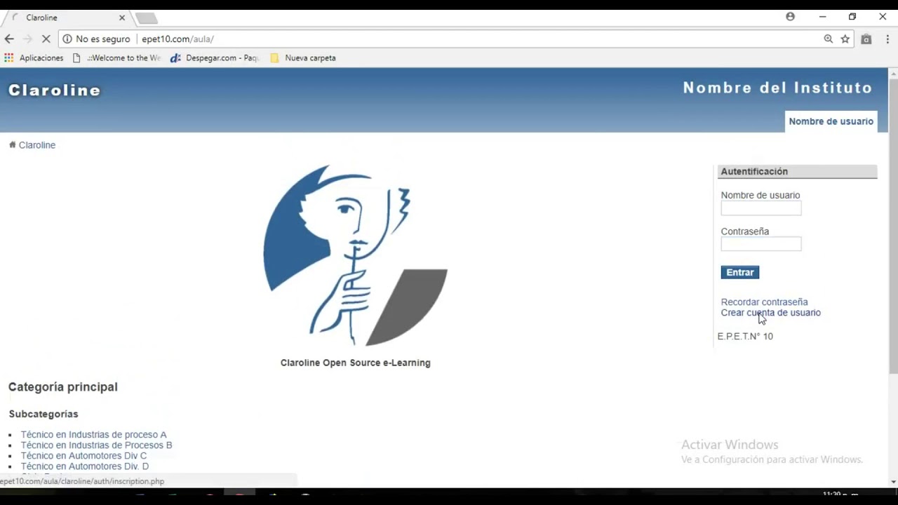 Crear usuario en Claroline - Aula Virtual Online - LMS - YouTube