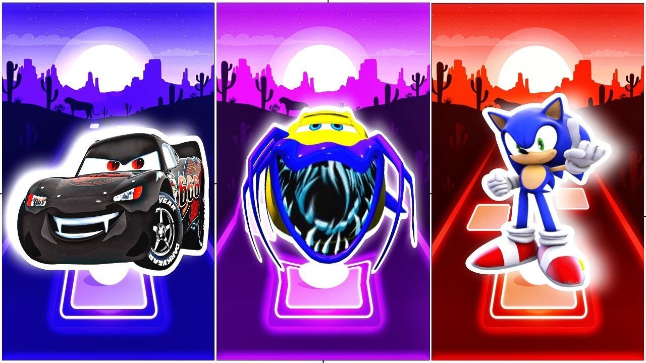 Evil Mcqueen 🆚 Spider Cruz 🆚 Sonic | in Tiles Hop EDM Rush 🎶 - YouTube