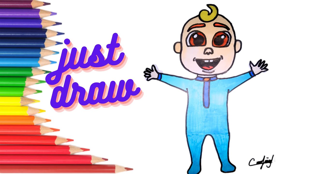 How to draw Baby JJ Cccomelon Step by step, Easy for kids and beginners ...