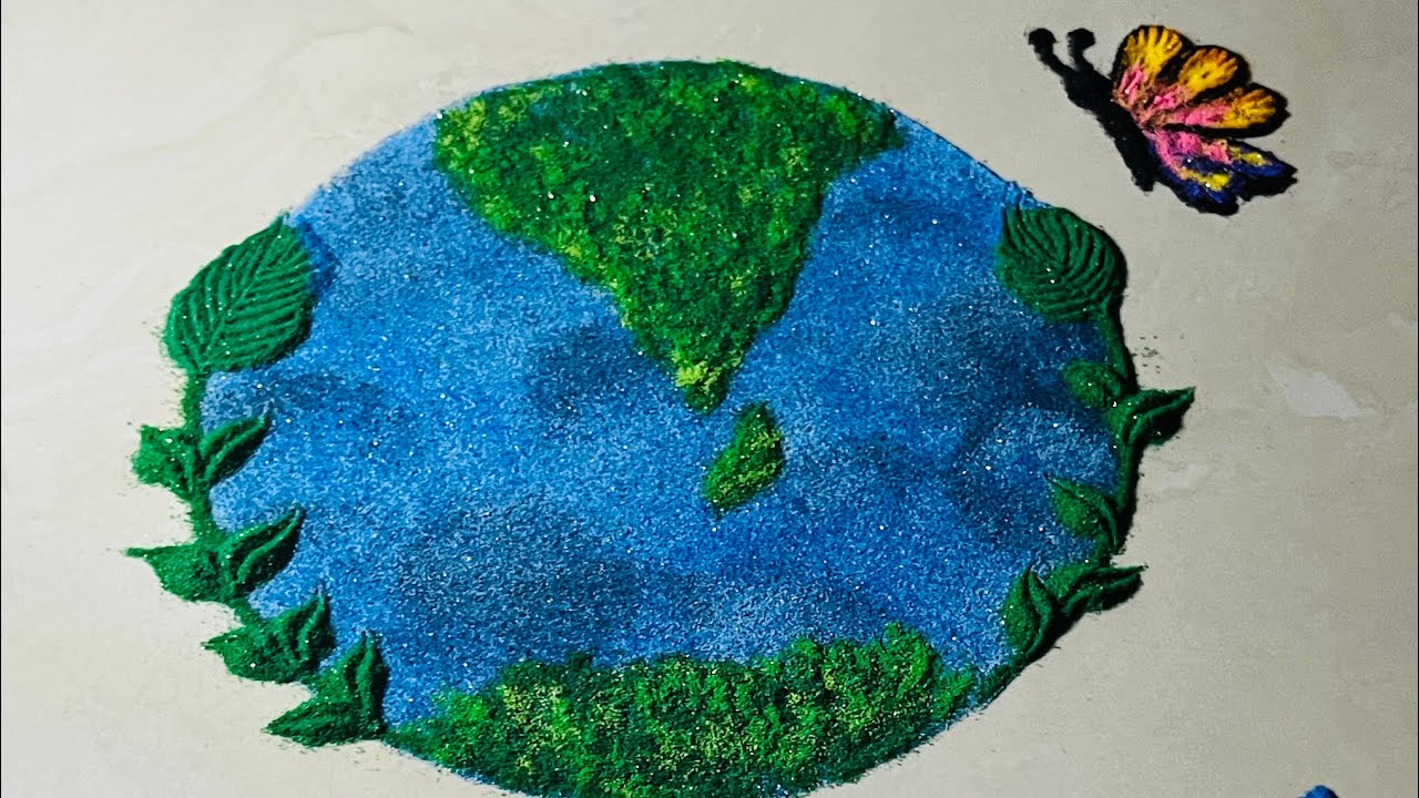 Easy rangoli for environment Day #rangoli #ytfeed #trending #viral ...