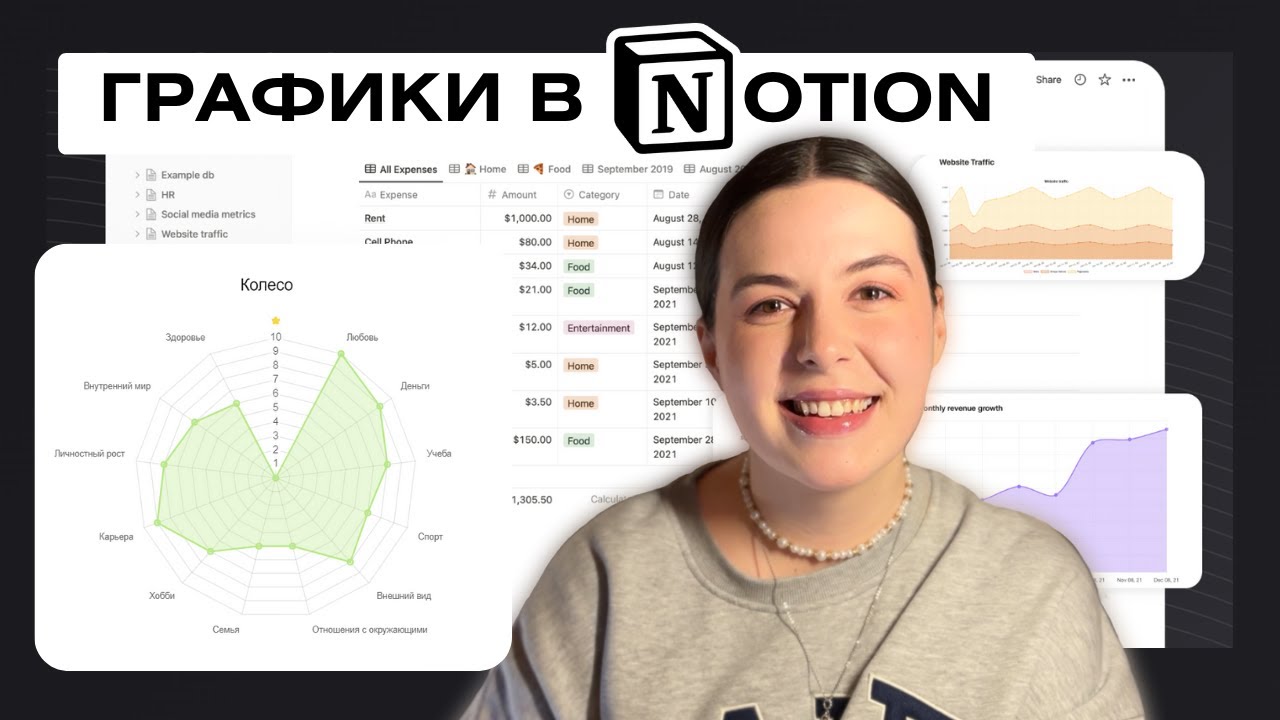 Колесо баланса в Notion | Как пользоваться как сделать и как заполнять | Графики в Notion ...