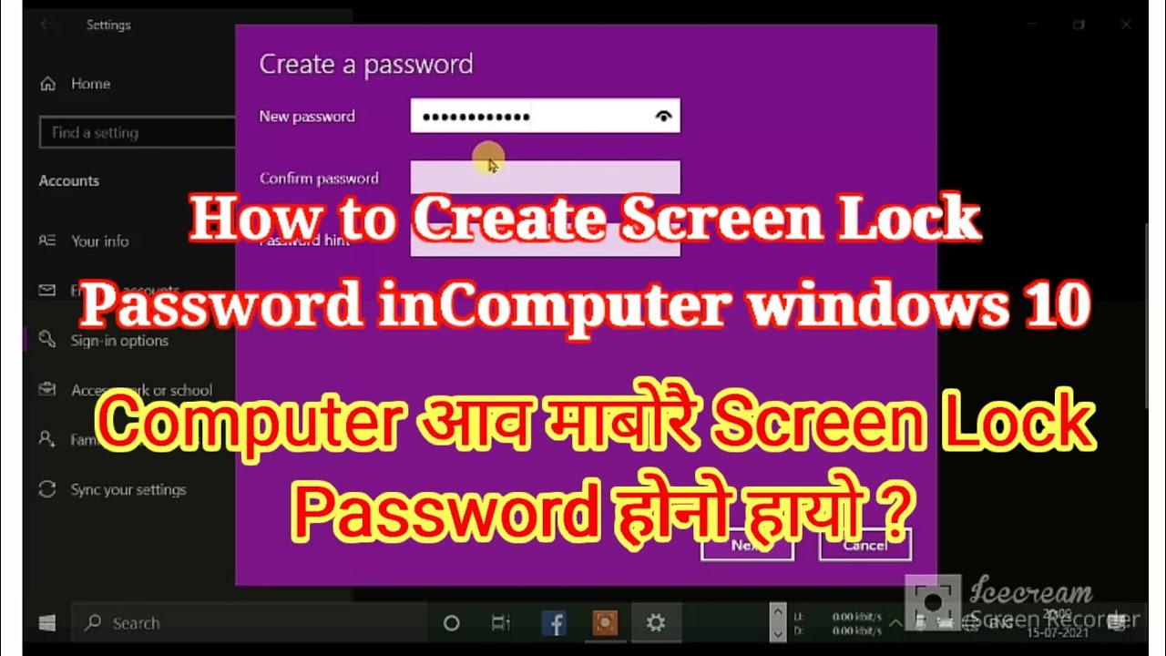 How to generate Computer screen lock password in windows 10 # ...