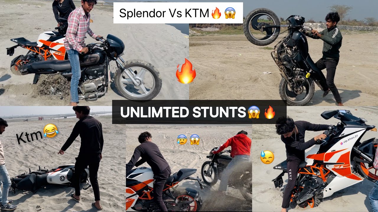 SPLENDOR VS KTM | Unlimited stunts🔥| ktm stunts 😱| Splendor Modified ...