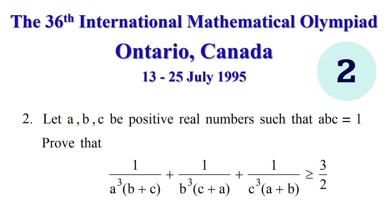 Clip 1123 : IMO 1995 problem 2 type 2 - YouTube