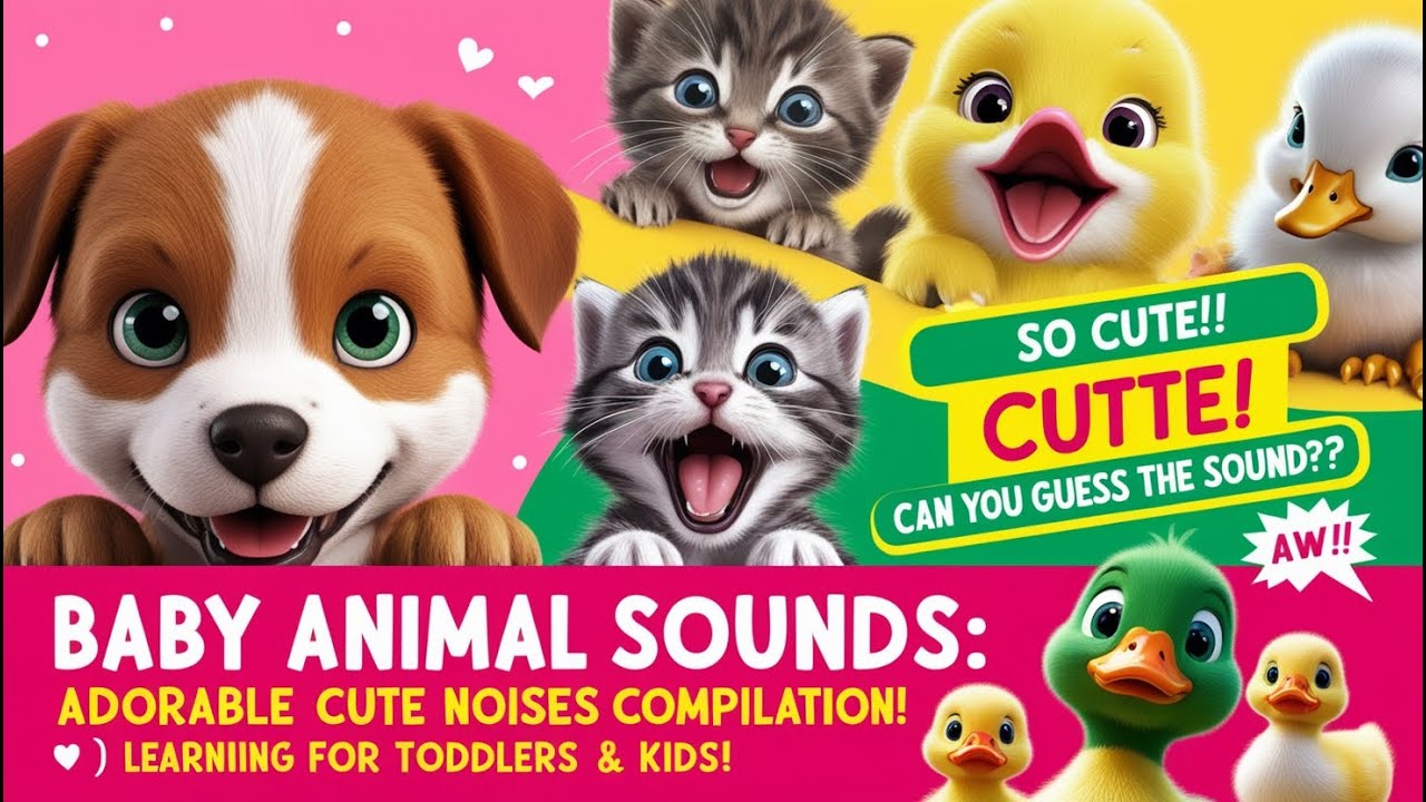 Baby Animal Sounds: Adorable Cute Noises Compilation! 🐶🐱 Learning for ...