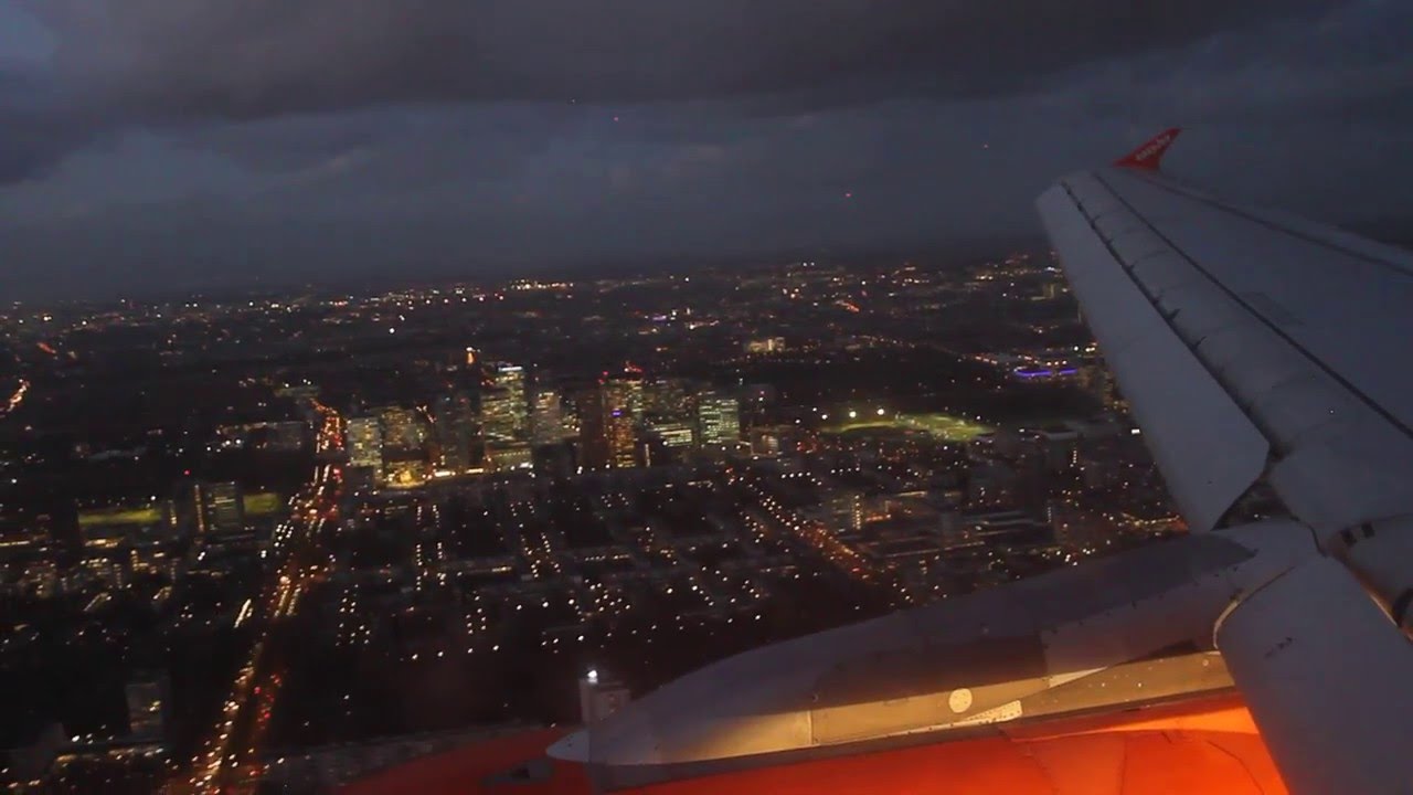 *Sunset landing* easyJet A319 London Stansted - Amsterdam - YouTube
