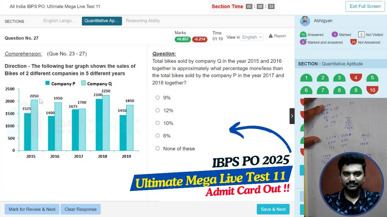 Testbook IBPS PO Live Mock Test 11 | 14 - 16 August | Real Exam ...