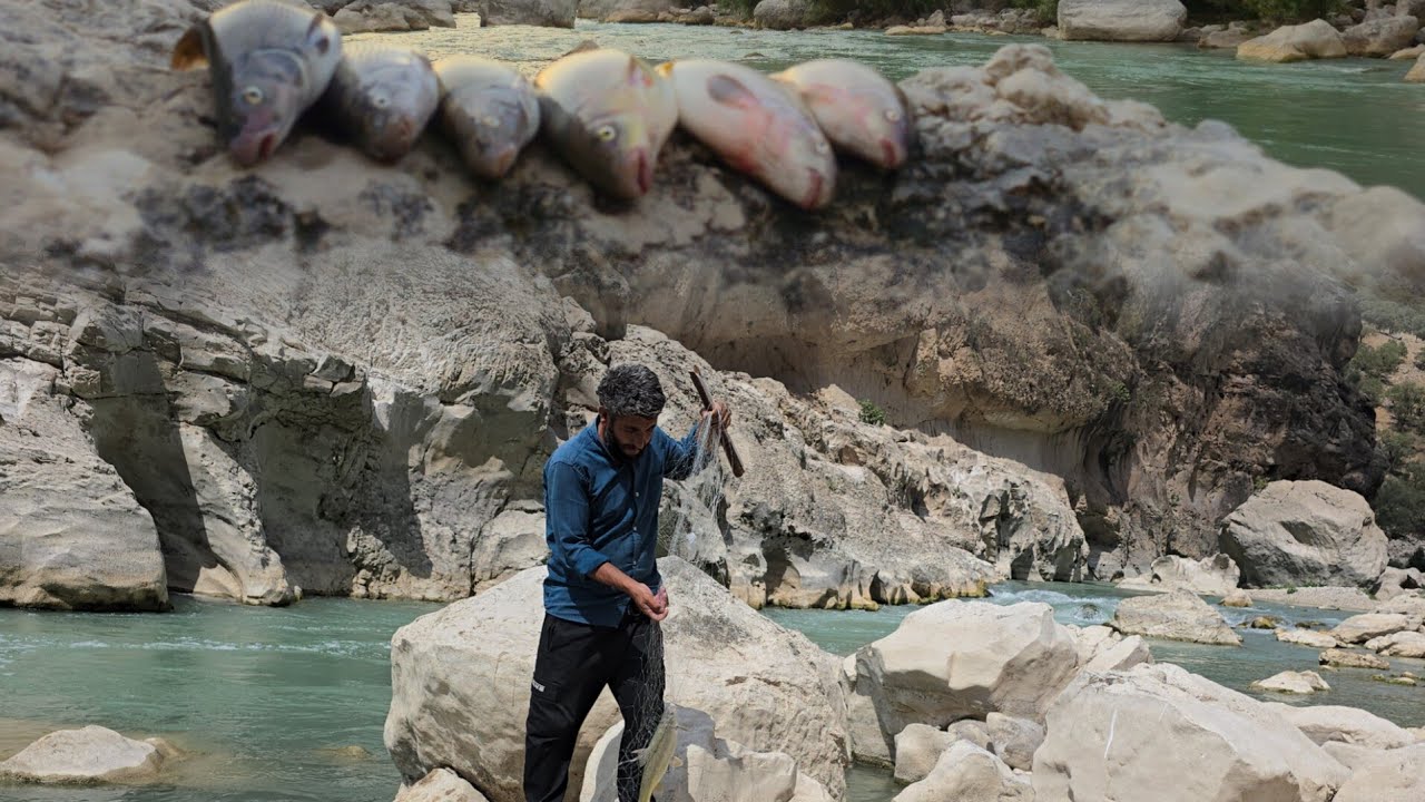 Nomadic Life: Nomadic fishing adventure 🎣 | Nomadic fire-grilled feast 🔥 - YouTube