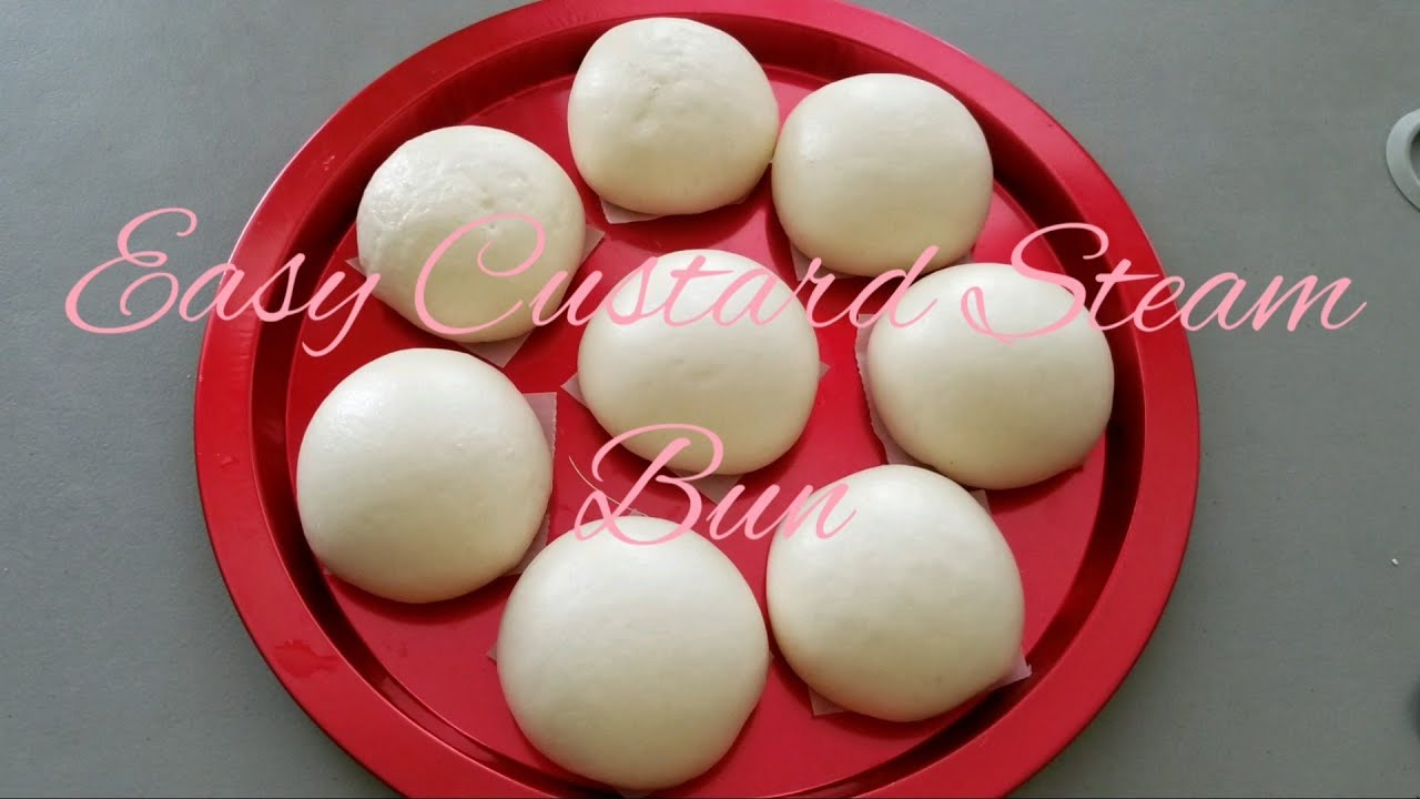 Easy Custard steam bun / bánh bao nhân cade' - YouTube