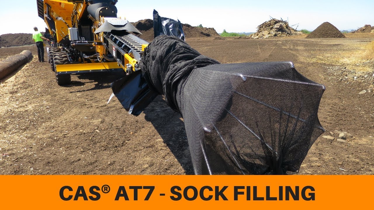 Conveyor Application Systems - AT7 - Erosion Sock Filling - YouTube