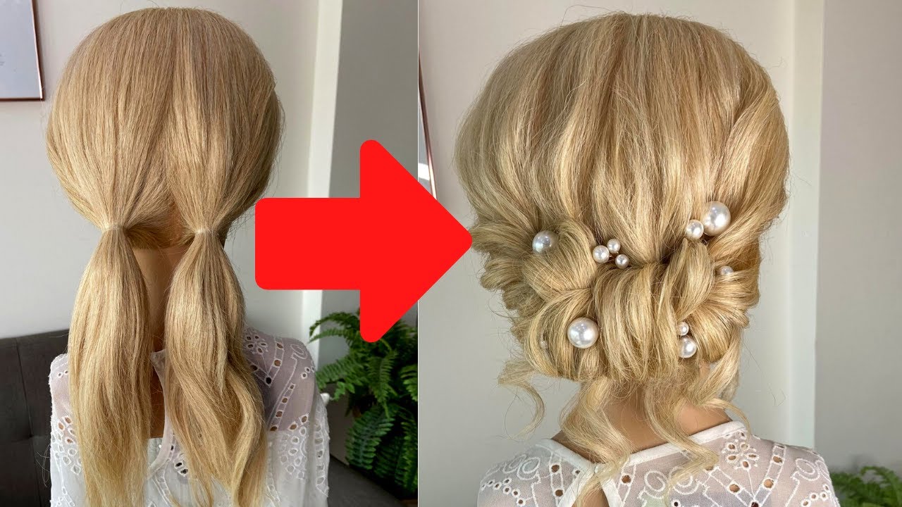 How to do a low curly updo - easy hairstyles - YouTube