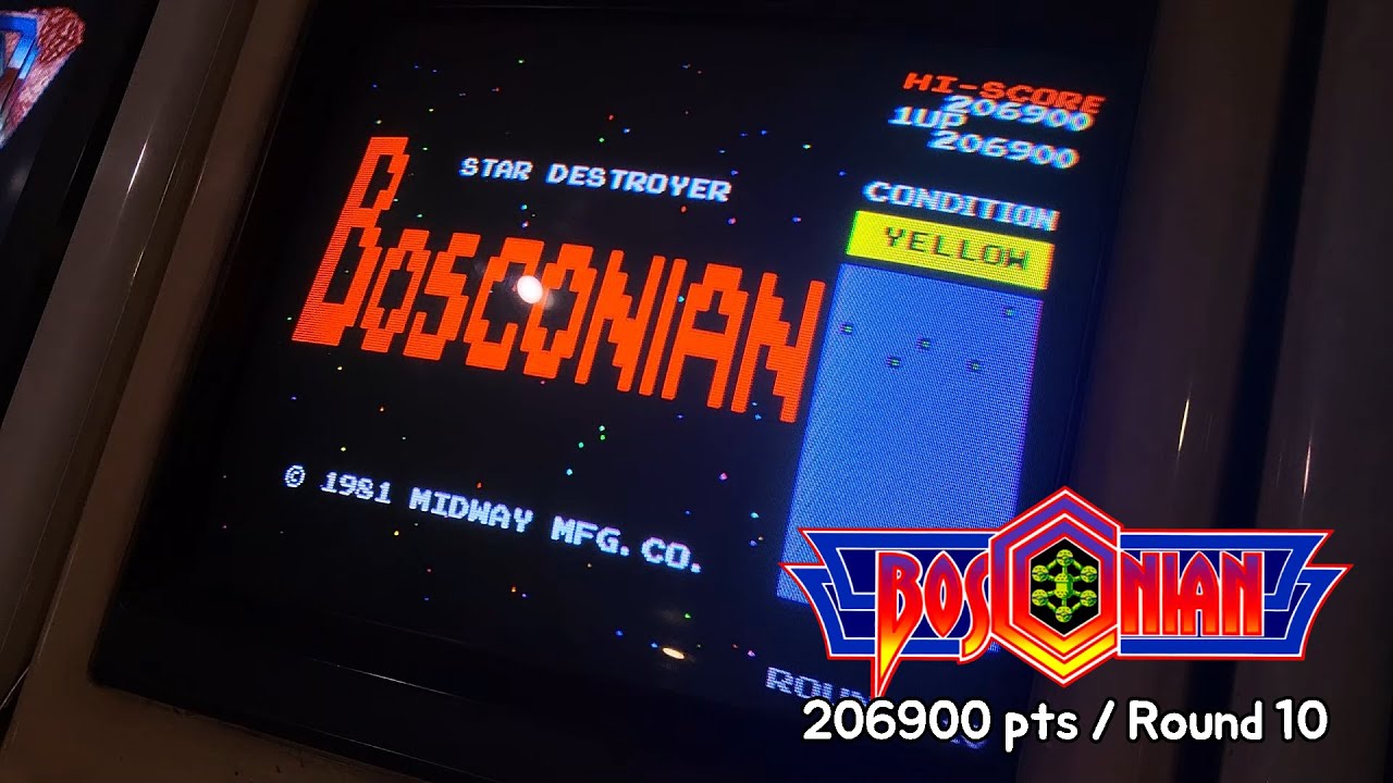 [Arcade Play Sample] 1981 Bosconian 206900 pts (W. PCB) / 보스코니안 (실제 기판 ...