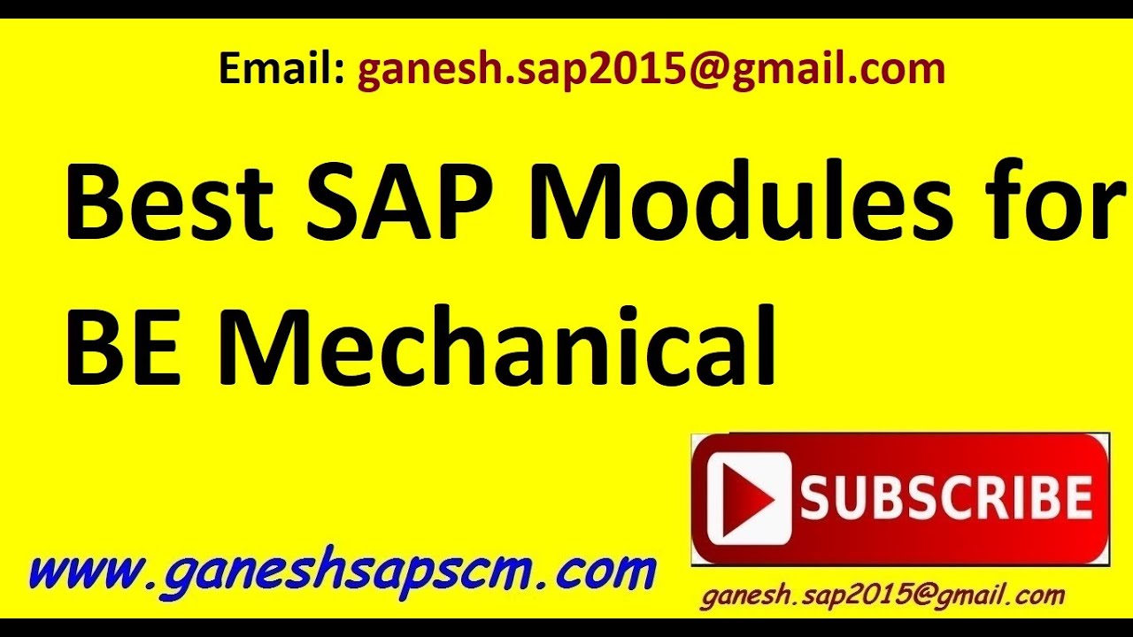 Best SAP Modules for Mechanical Engineering Graduates || SAP Career ...